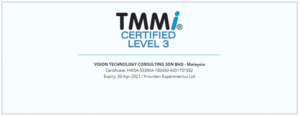 TMMi Level 3 Certification | Vision Technology Consulting